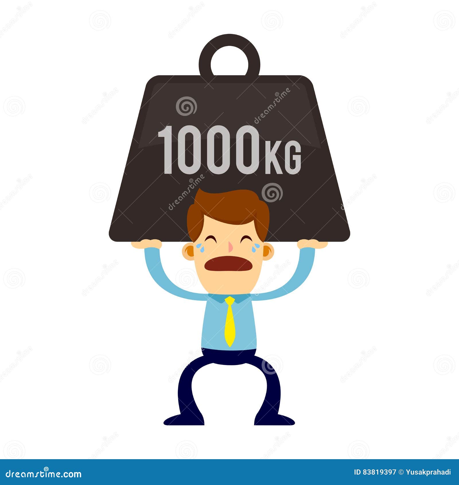 Businessman Lifting a Heavy Burden Stock Vector - Illustration of ...