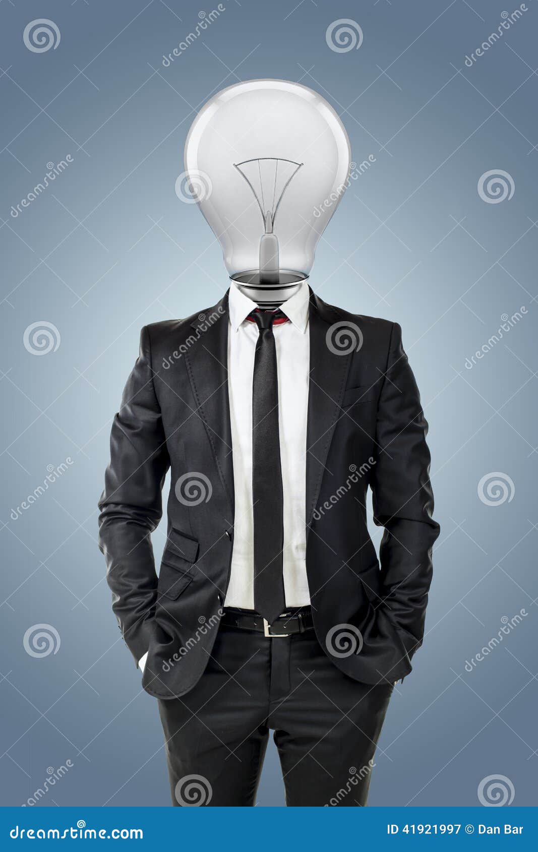 Businessman with Light Bulb Head, Creativity in Business Concept Stock ...