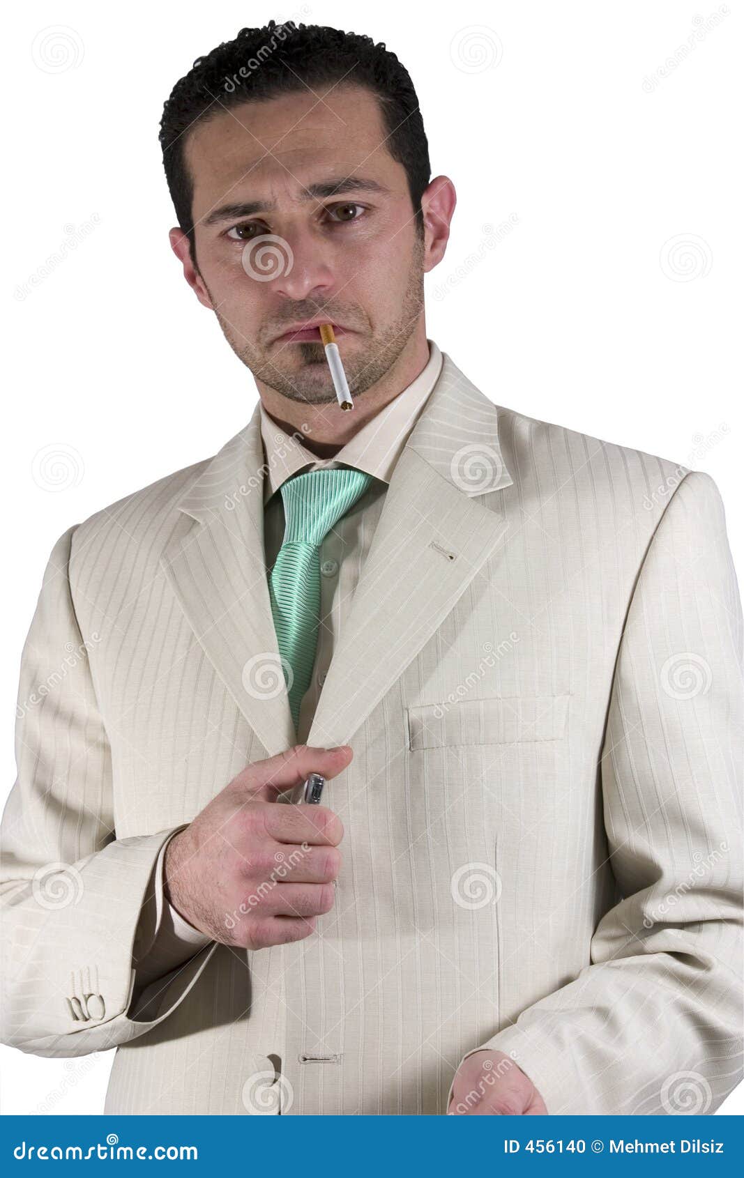 Businessman Lighting Up a Cigarette Stock Photo - Image of concerned ...
