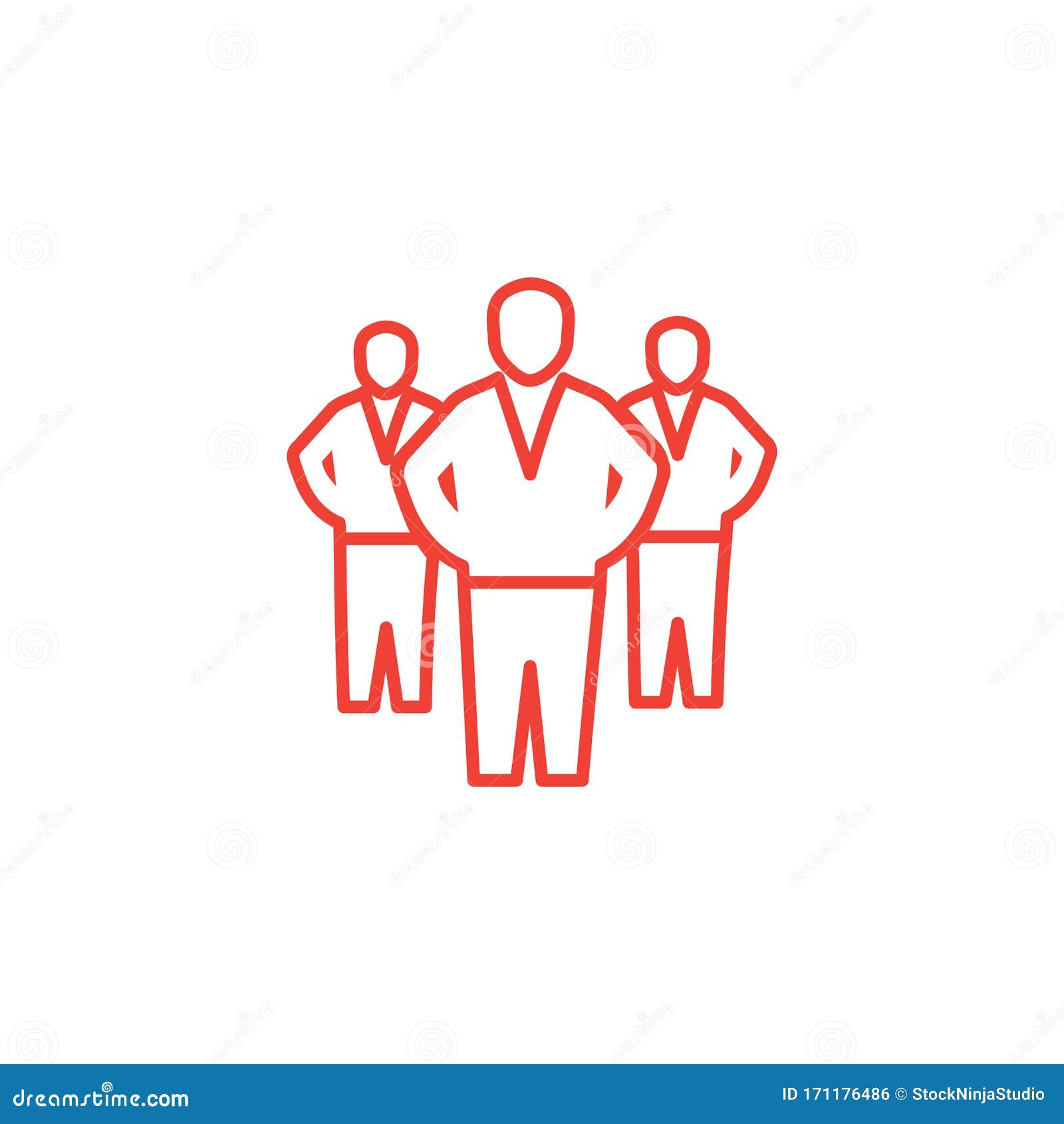 Businessman Line Red Icon on White Background. Red Flat Style Vector ...
