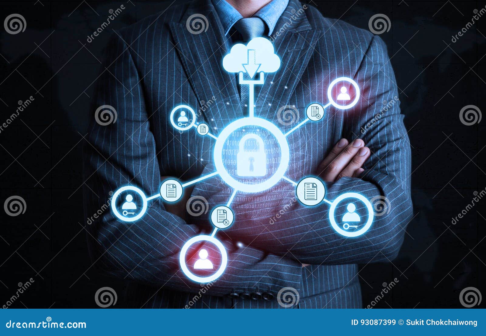 Businessman Lock Connection Technology Stock Image - Image of concept ...