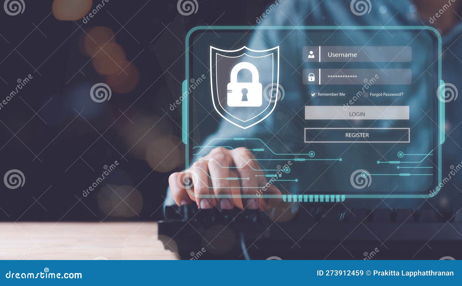 Businessman Login Security System ,and Connect To the Internet Network ...