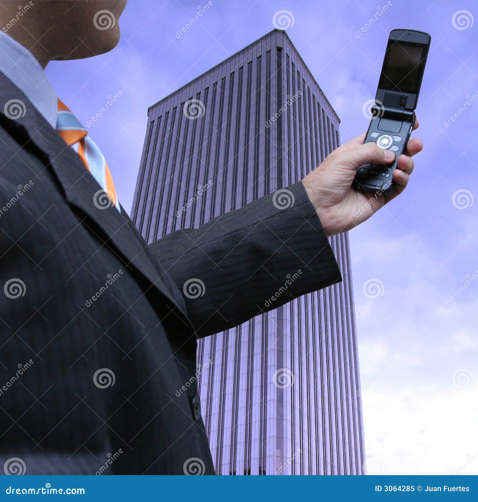 Businessman on a long call stock image. Image of message - 3064285