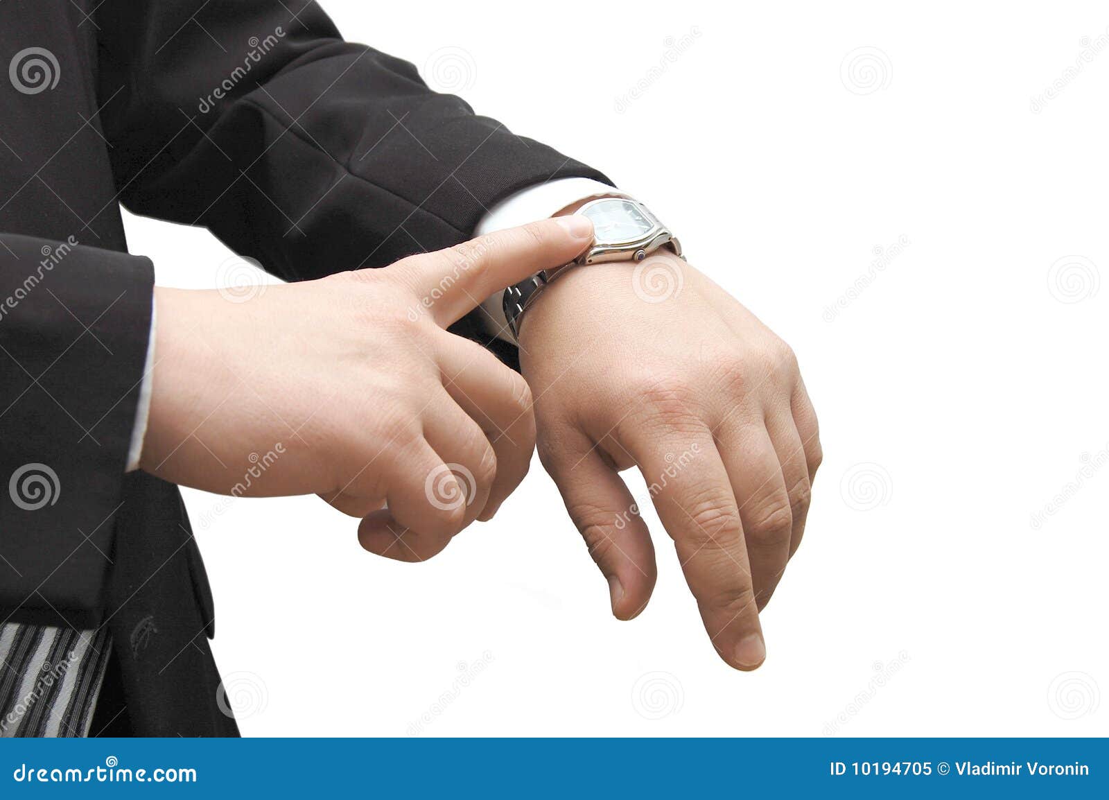 Businessman look his watch stock image. Image of hurry - 10194705