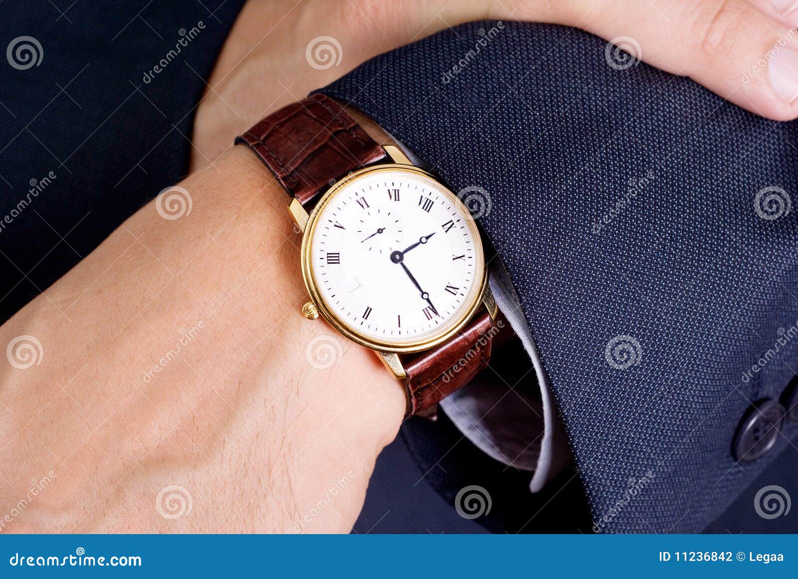 Businessman look his watch stock photo. Image of formal - 11236842