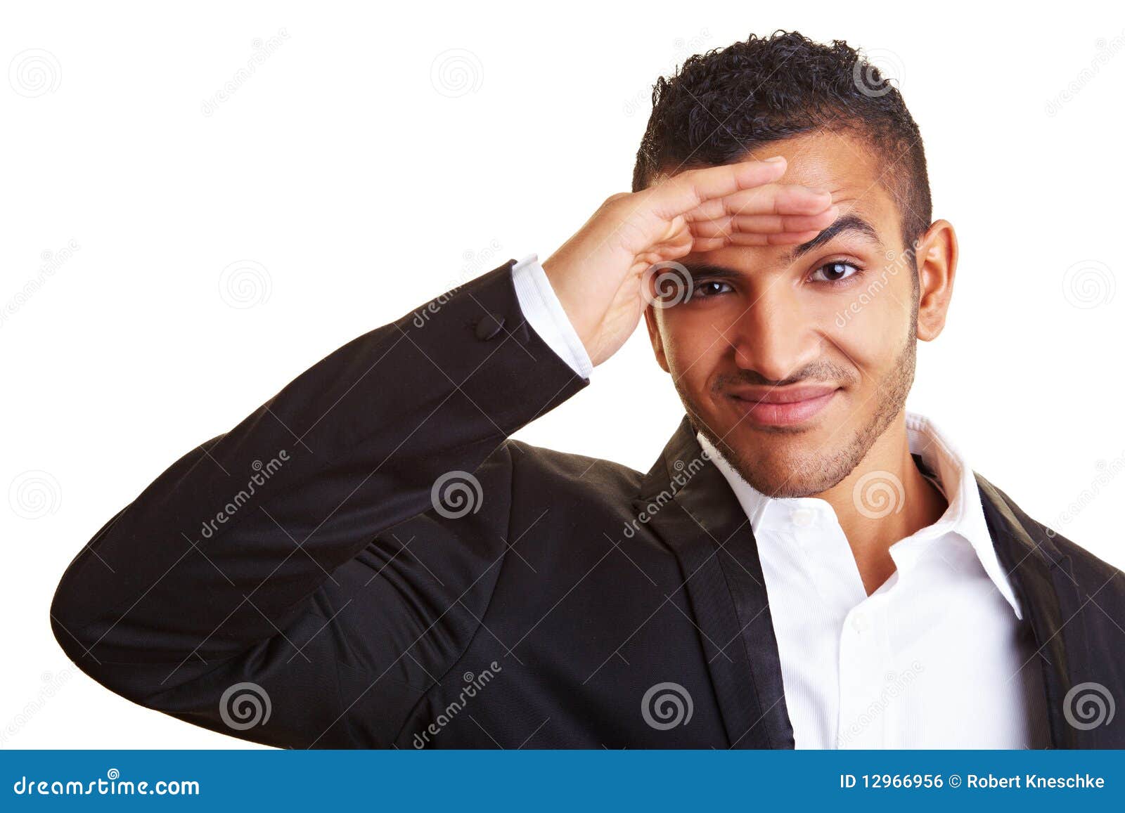 Businessman looking into stock photo. Image of frontal - 12966956