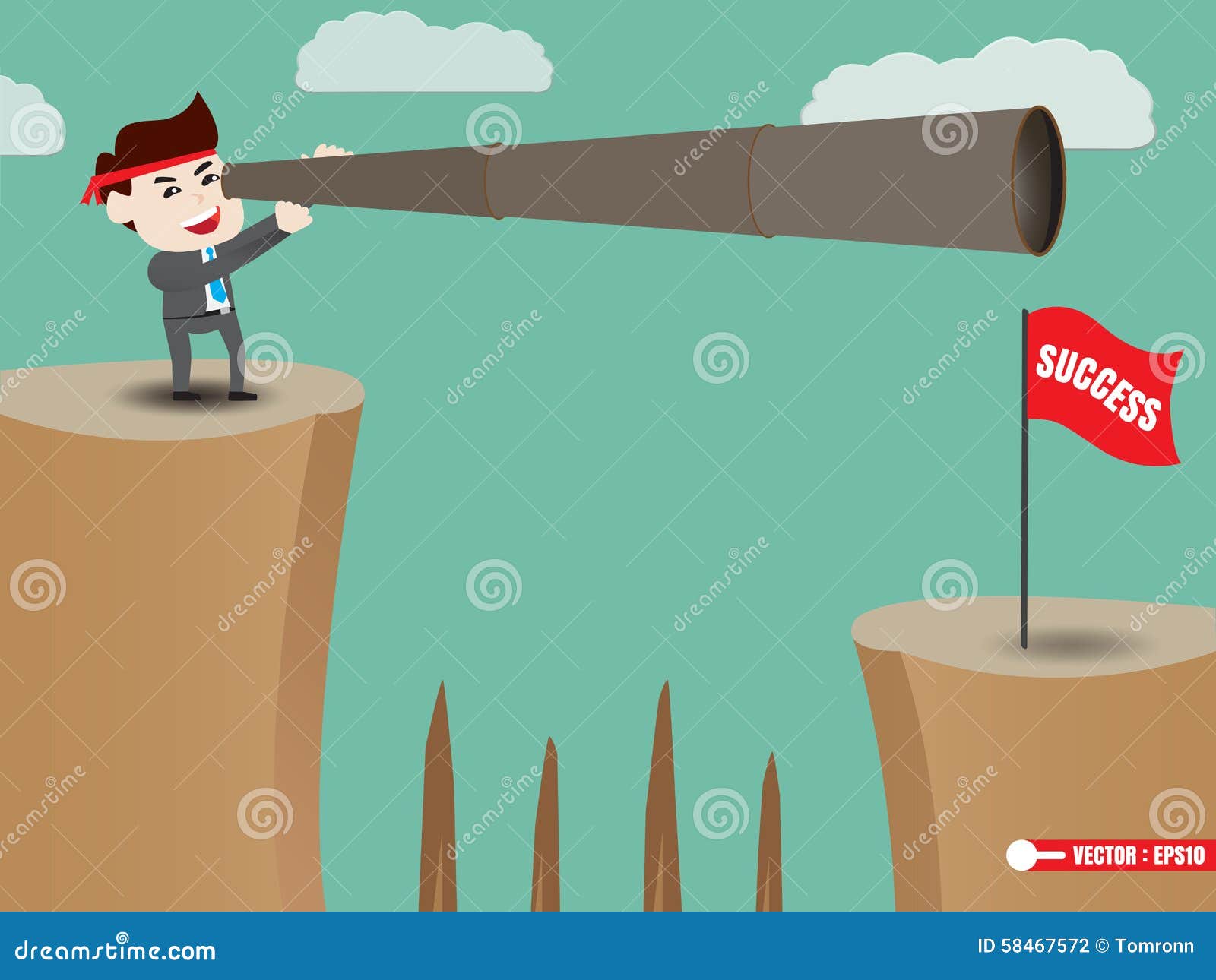 Businessman Looking Beyond Success Stock Vector - Illustration of ...