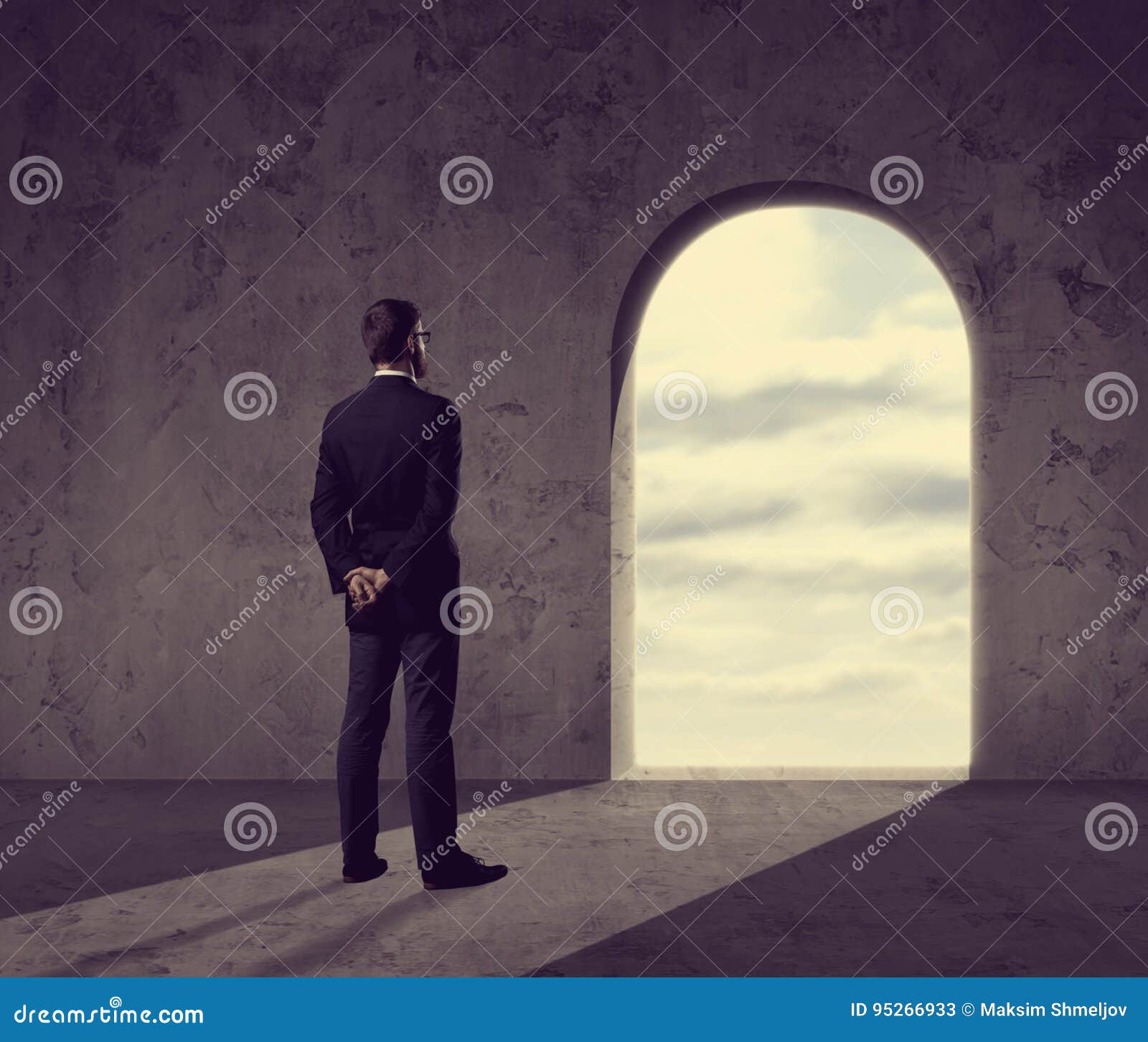 Businessman Looking in Bright Future. Business, Perspective, Ide Stock ...