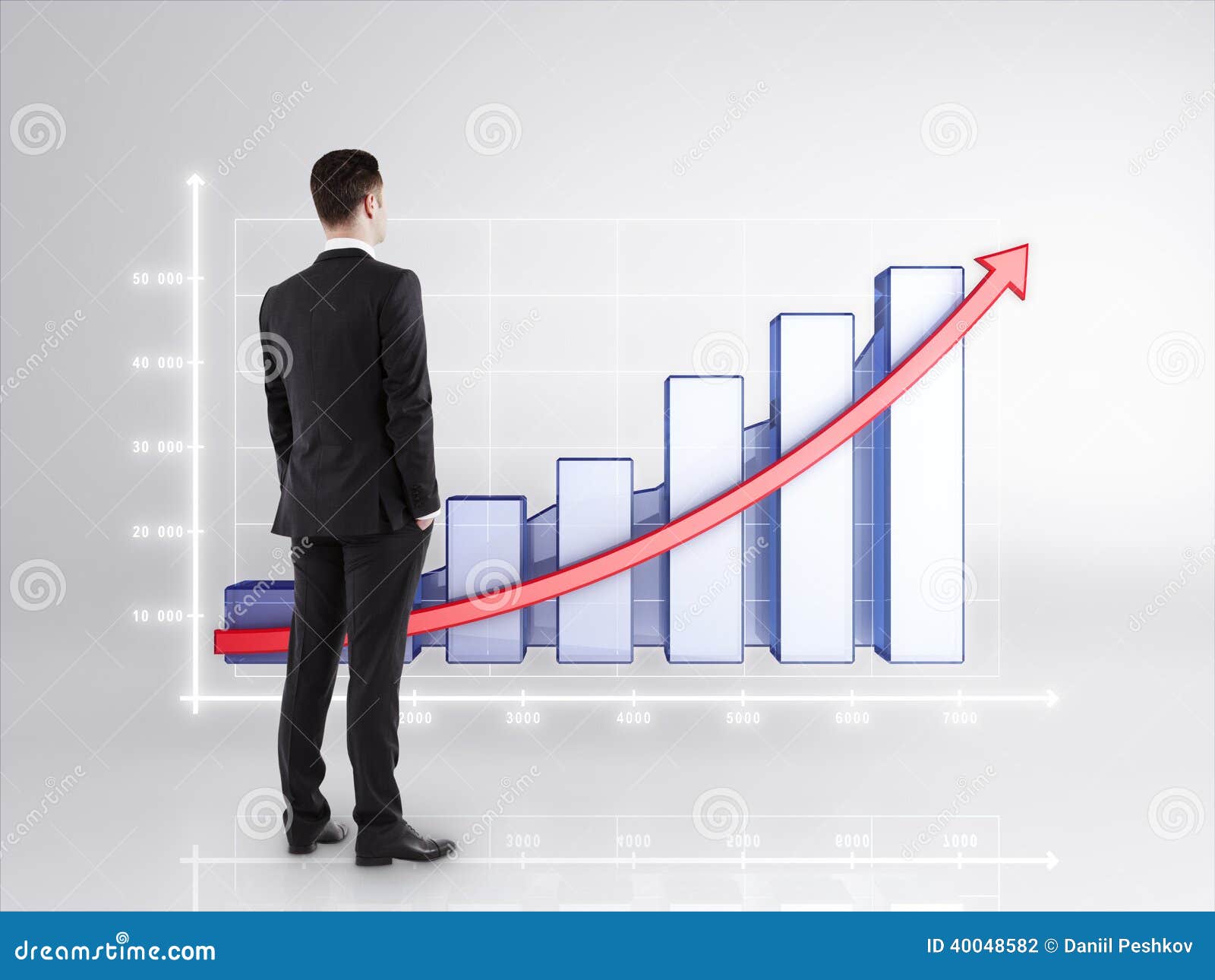 Businessman Looking on Chart Stock Illustration - Illustration of ...