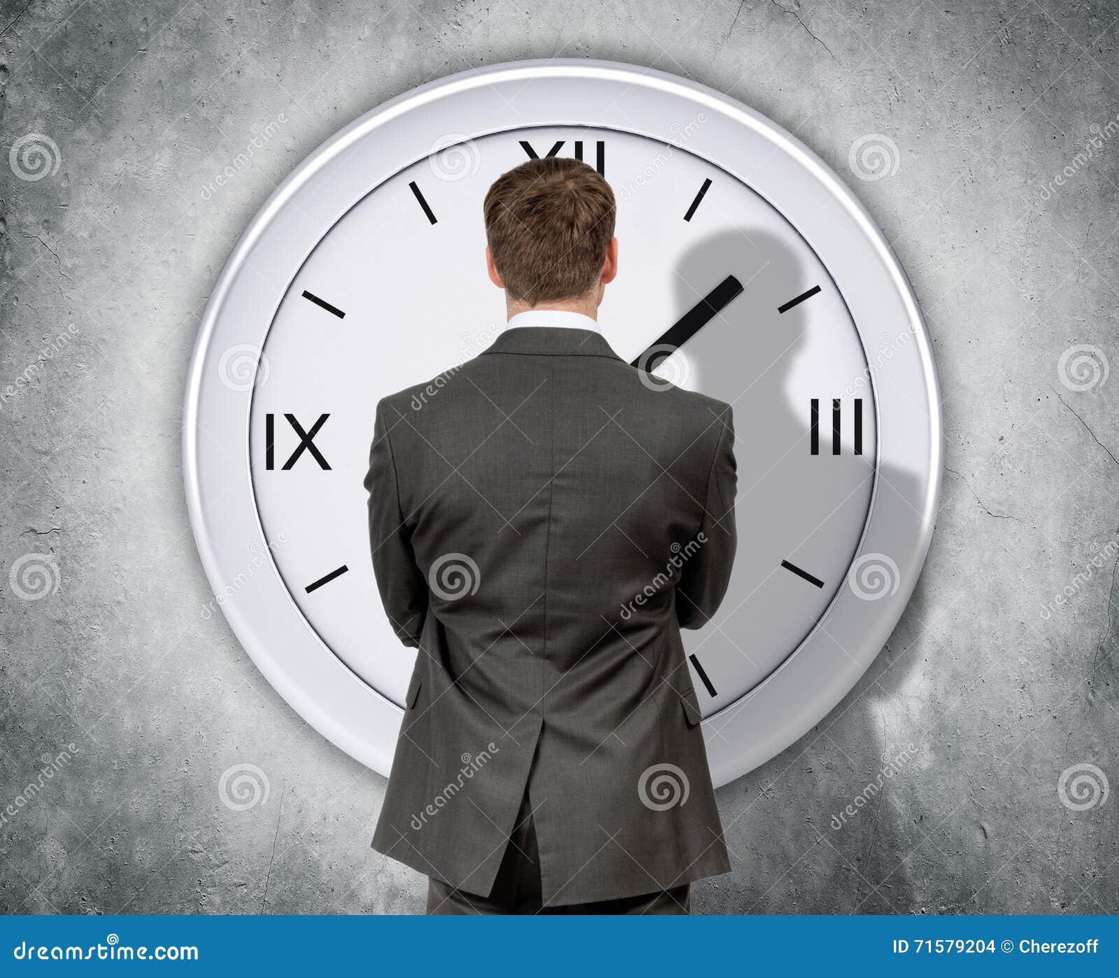 Businessman Looking at Clock Stock Photo - Image of work, clock: 71579204