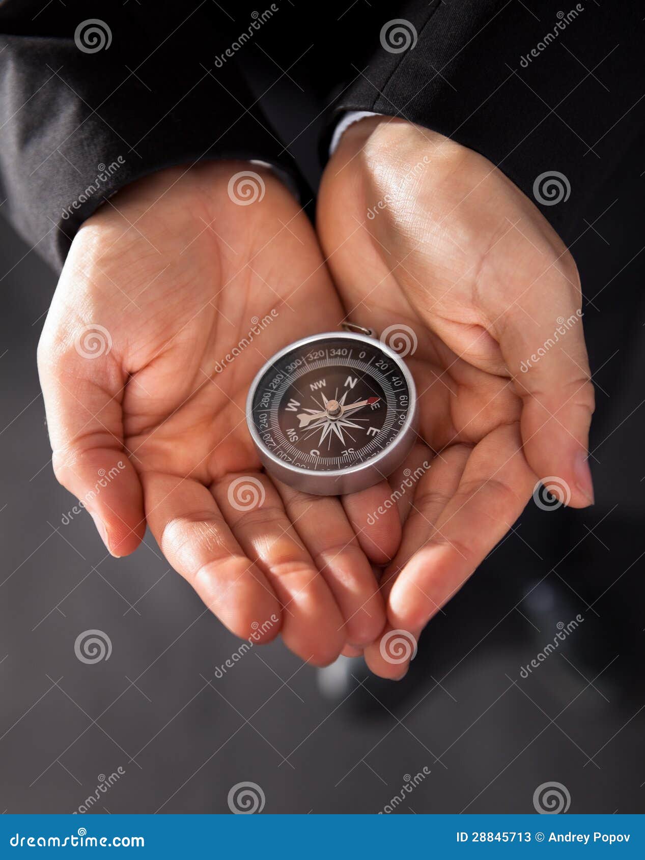 Businessman Looking at a Compass Stock Image - Image of naval, nature ...