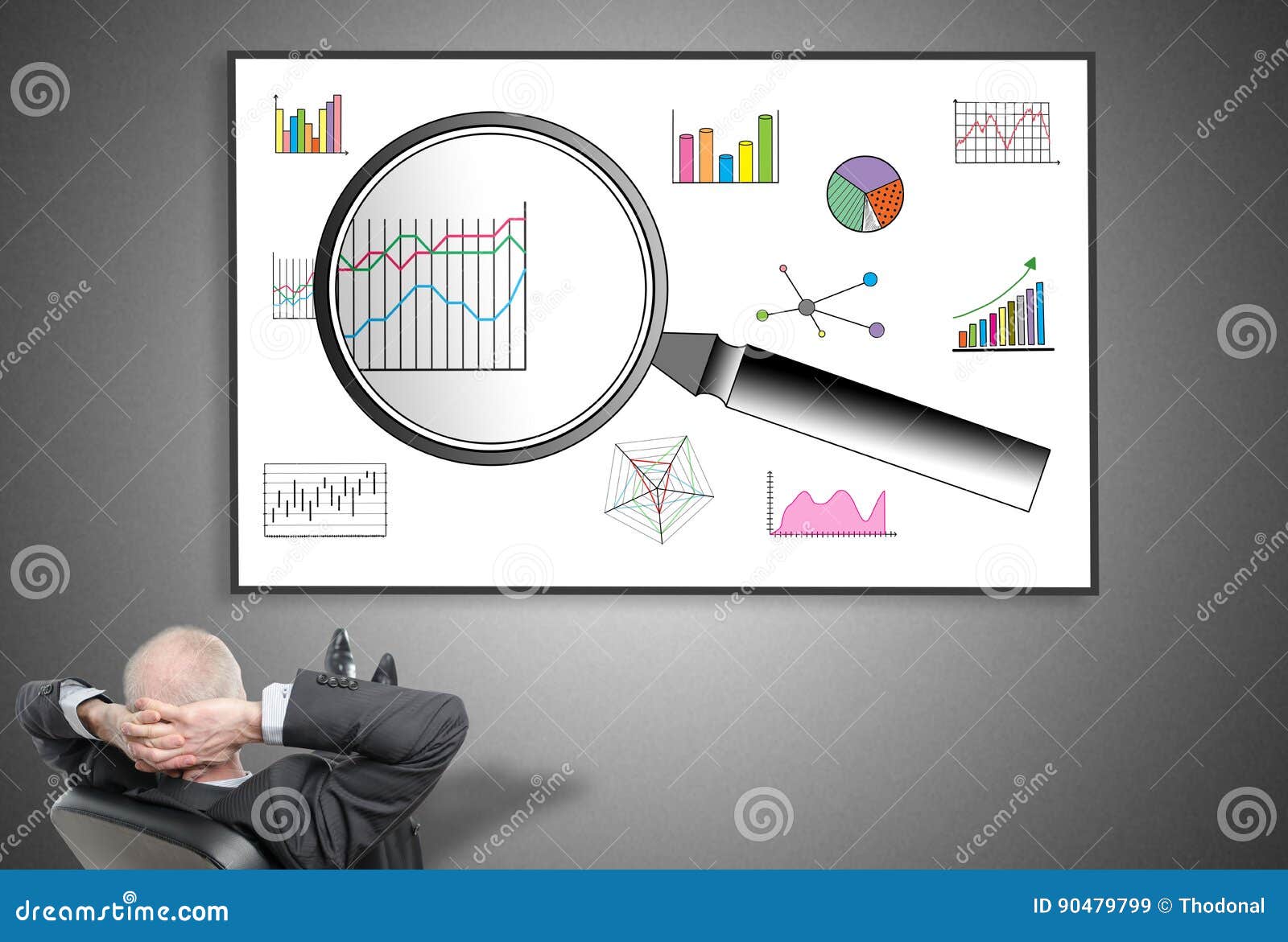 Businessman Looking at Data Analysis Concept Stock Image - Image of ...