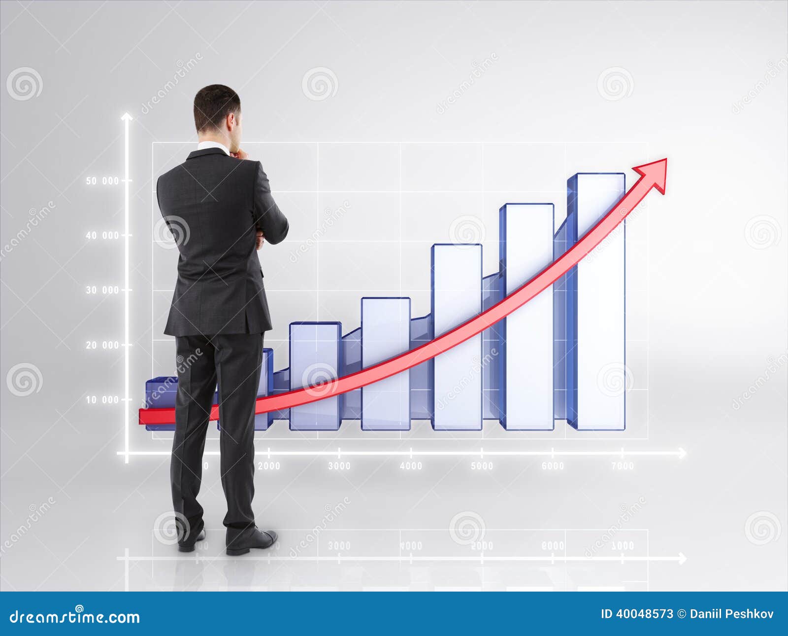 Businessman Looking on Diagram Stock Illustration - Illustration of ...