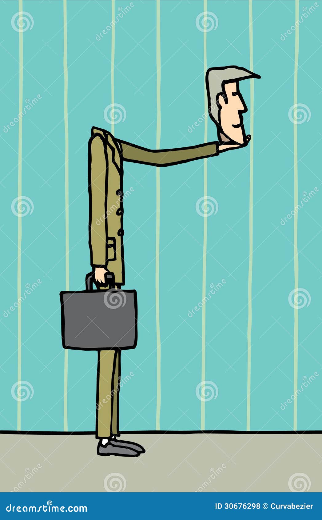 Businessman Looking Forward Stock Illustration - Illustration of humor ...
