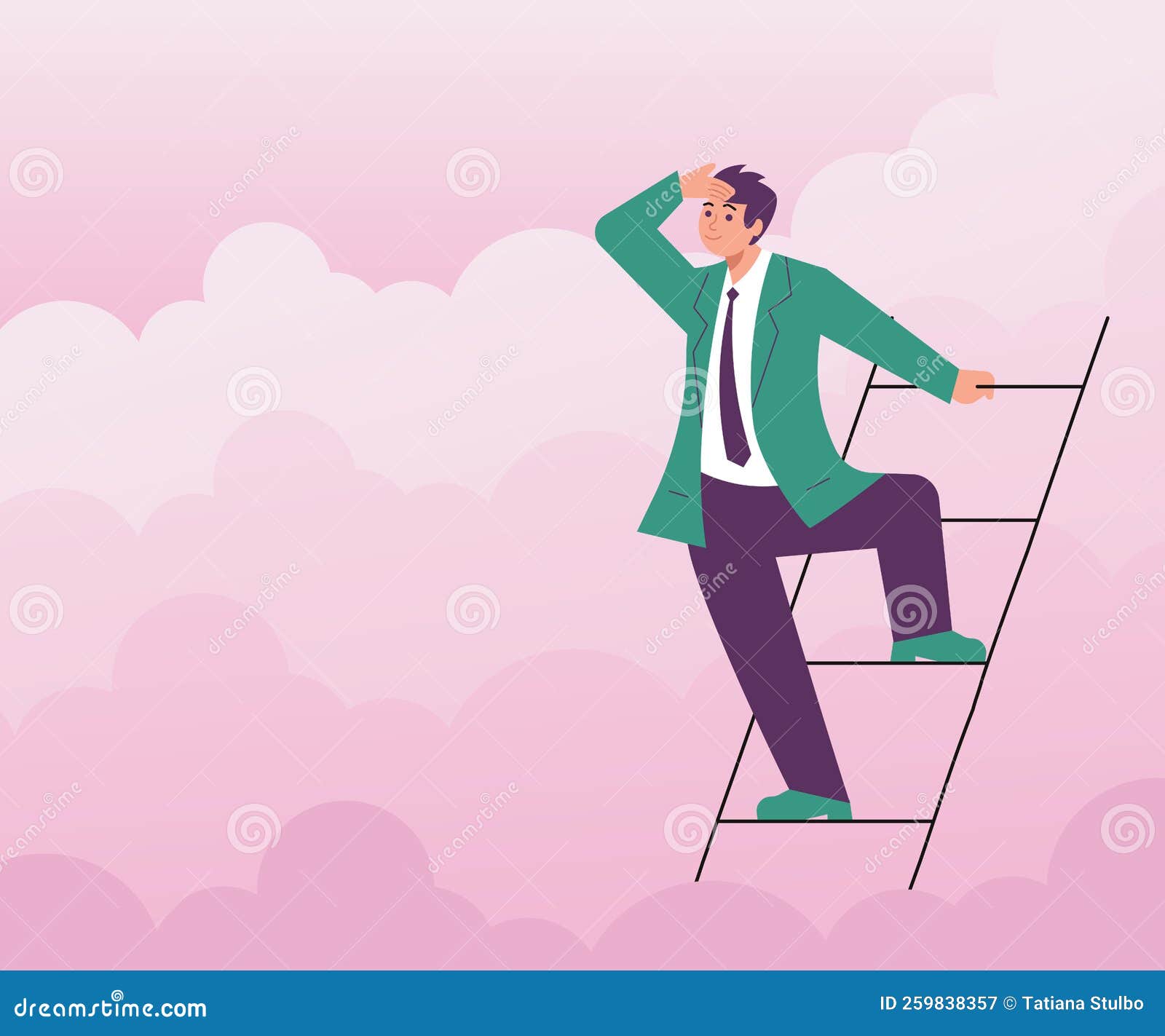 Businessman is Looking into Future Choosing Direction of Development ...