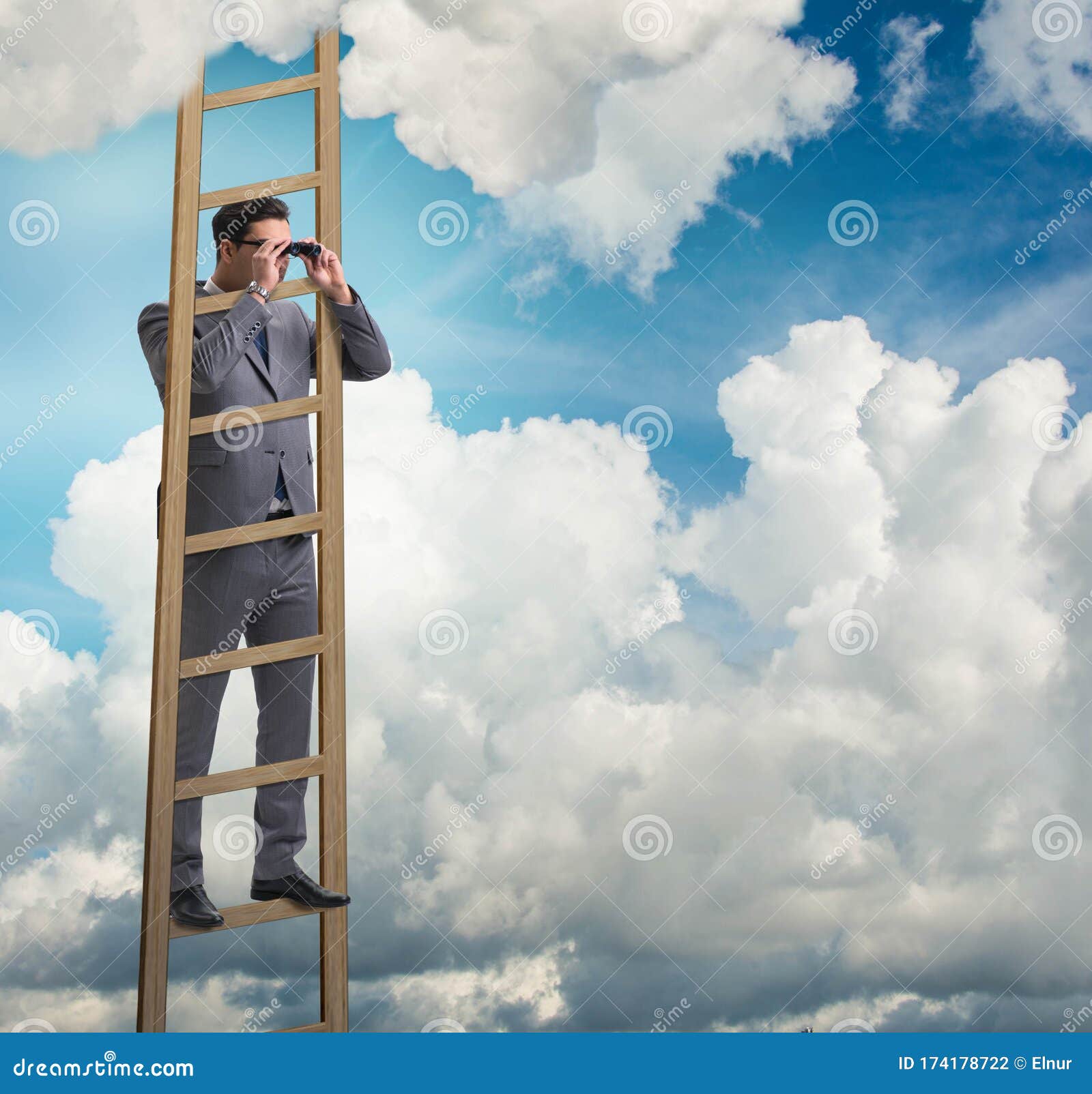 Businessman Looking into the Future in Forecasting Concept Stock Photo ...