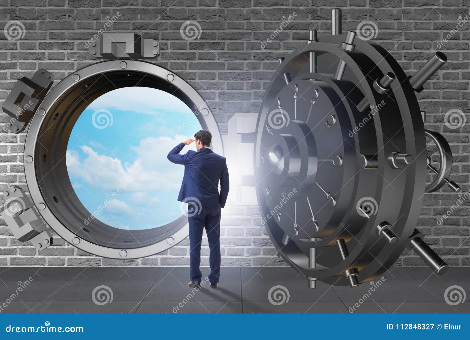 The Businessman Looking into Future with Optimism Stock Image - Image ...