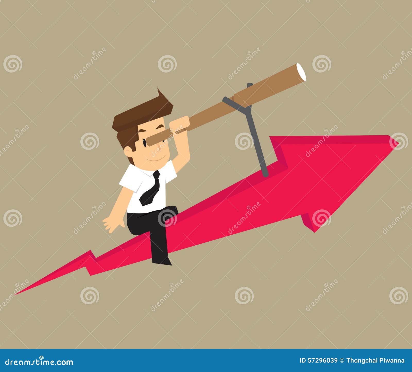 Looking Into The Future Cartoon Vector | CartoonDealer.com #91403655