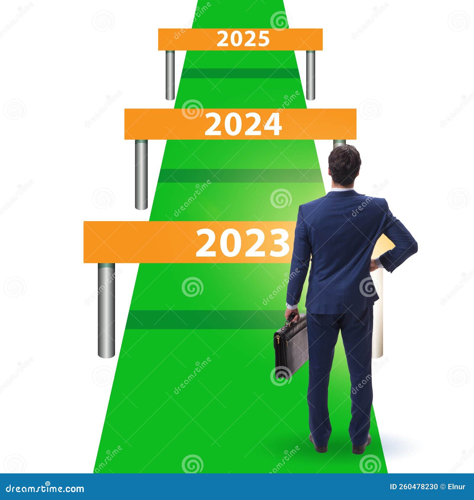Businessman Looking into the Future of Years Stock Illustration ...