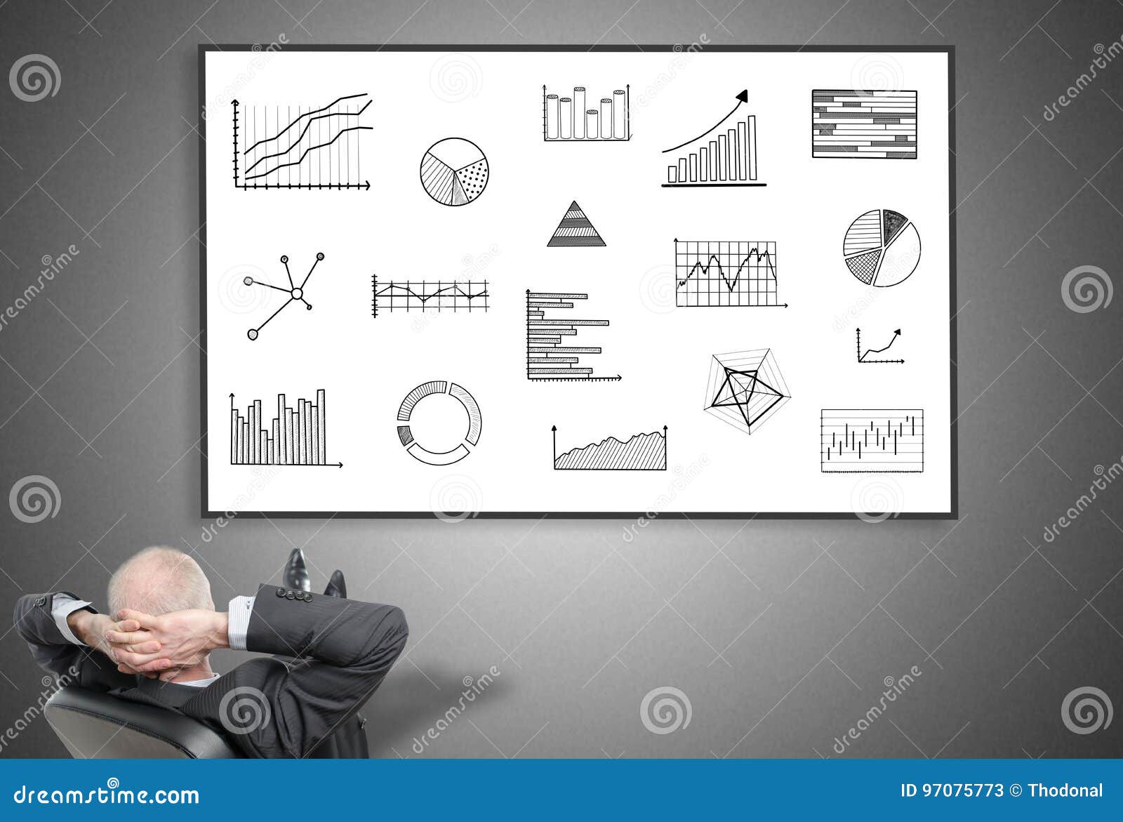 Businessman Looking at Graphical Analysis Concept Stock Image - Image ...