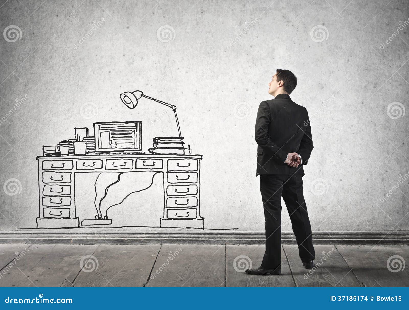 Businessman Looking at His Desk Stock Photo - Image of businessman ...