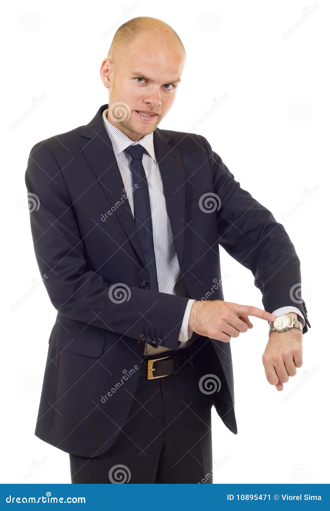 Businessman Looking at His Watch Stock Image - Image of handsome, hand ...