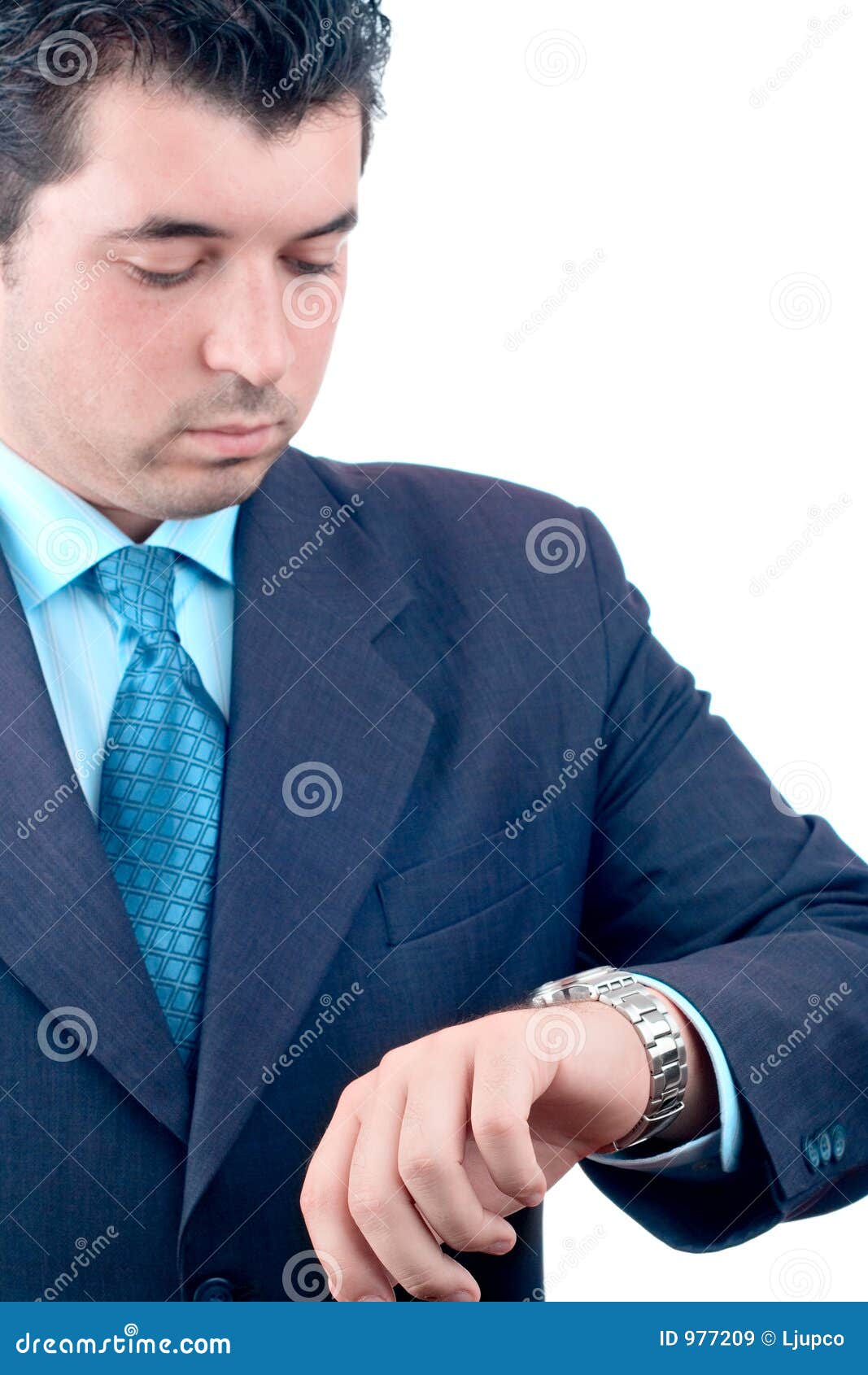 Businessman Looking at His Watch (clipping Path Included) Stock Image ...
