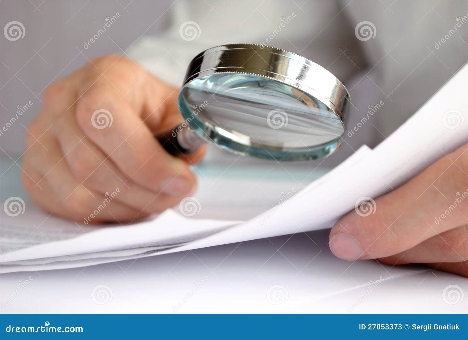 Businessman Looking through a Magnifying Glass Stock Image - Image of ...