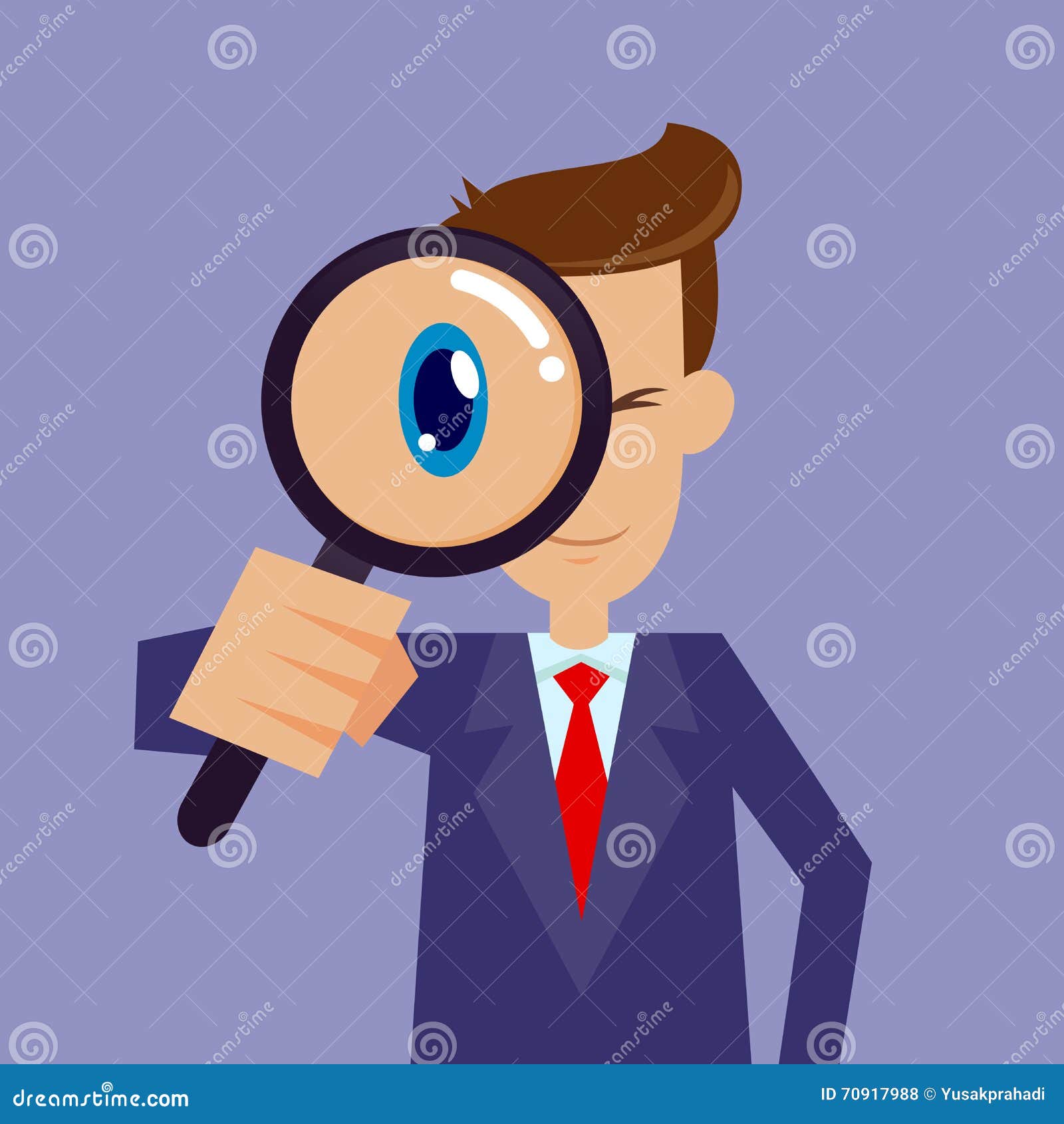 Businessman Looking through Magnifying Glass Stock Vector ... Businessman Looking through Magnifying Glass Stock Vector ...