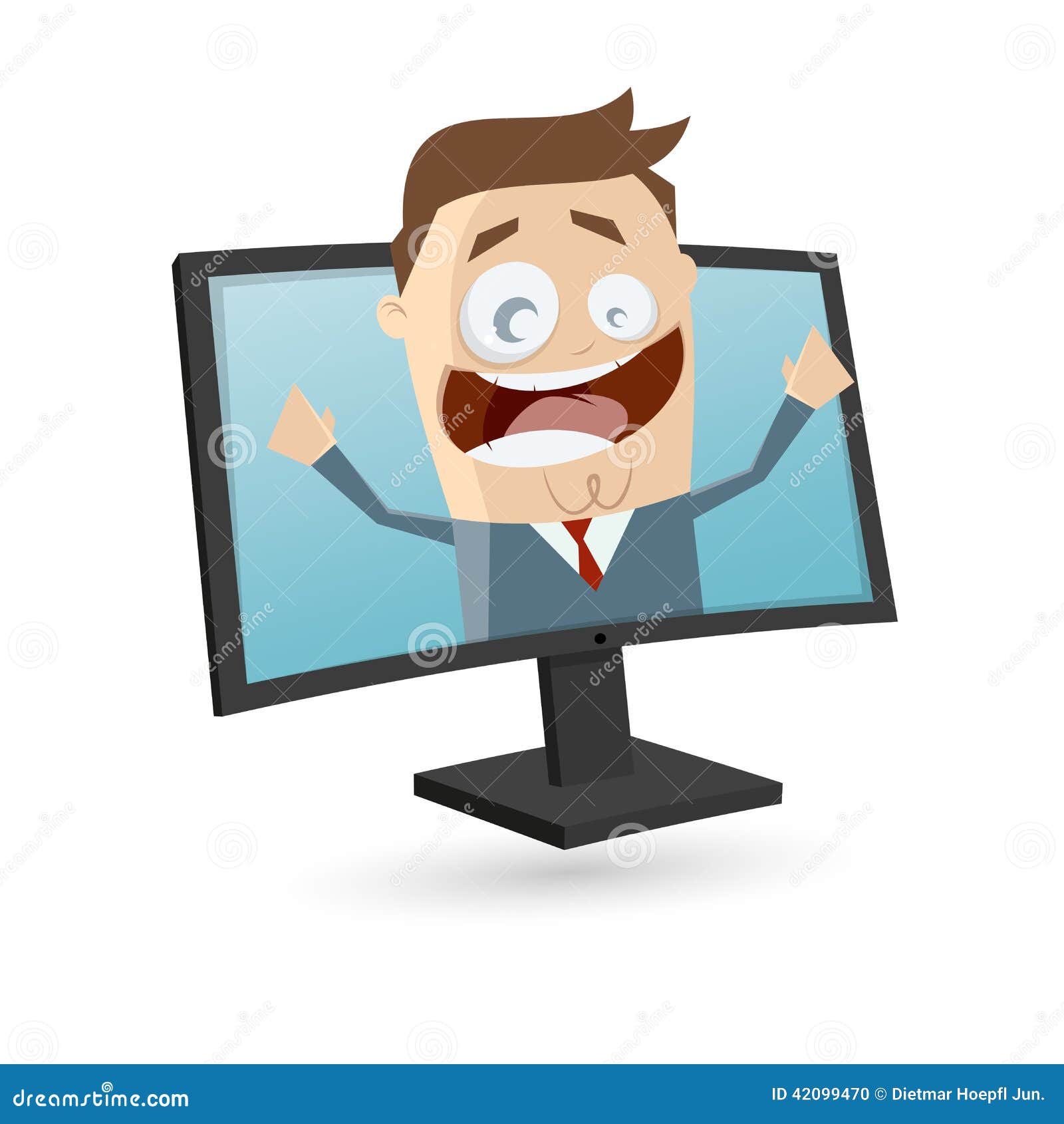 Businessman is Looking Out of the Screen Stock Vector - Illustration of ...