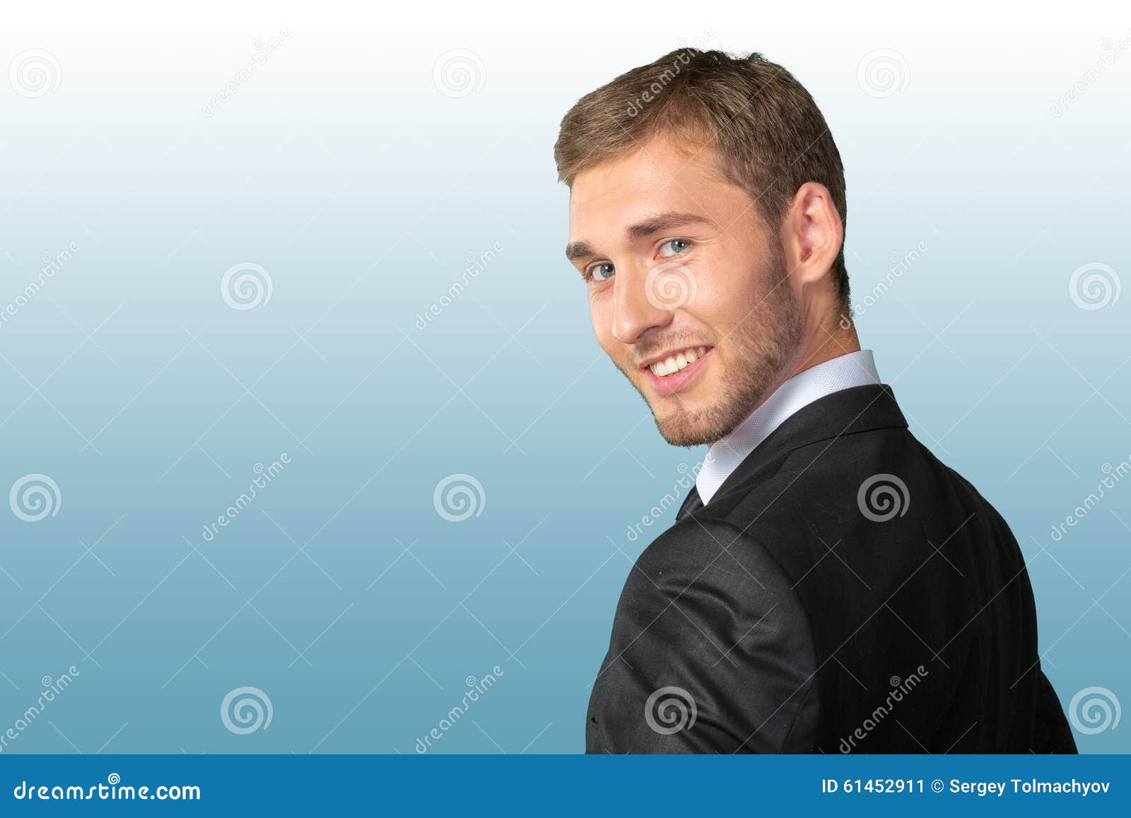 Businessman Looking Over His Shoulder Stock Image - Image of business ...