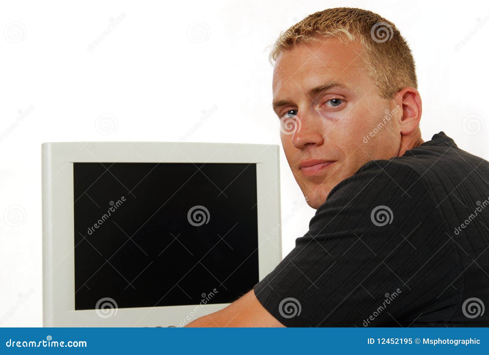 Businessman Looking Over Shoulder Stock Image - Image of person, young ...