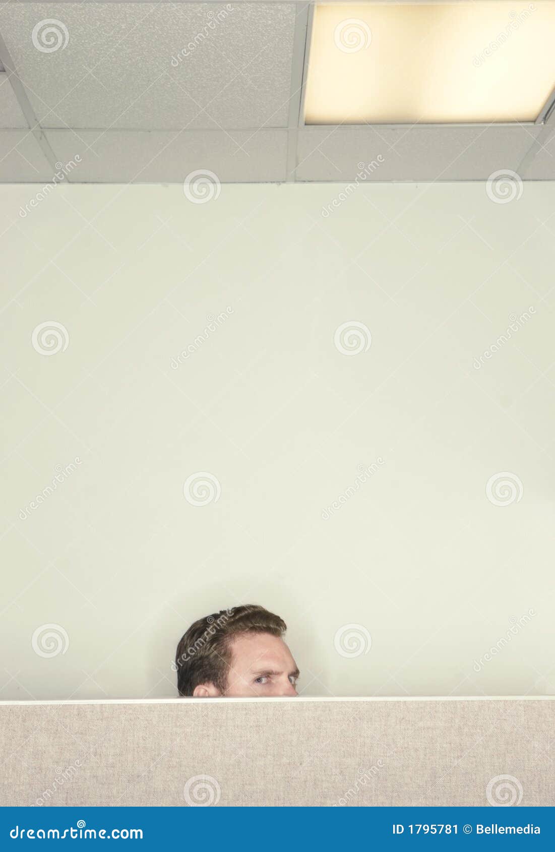 Businessman Looking Over Wall Stock Image - Image of hide, interiors ...