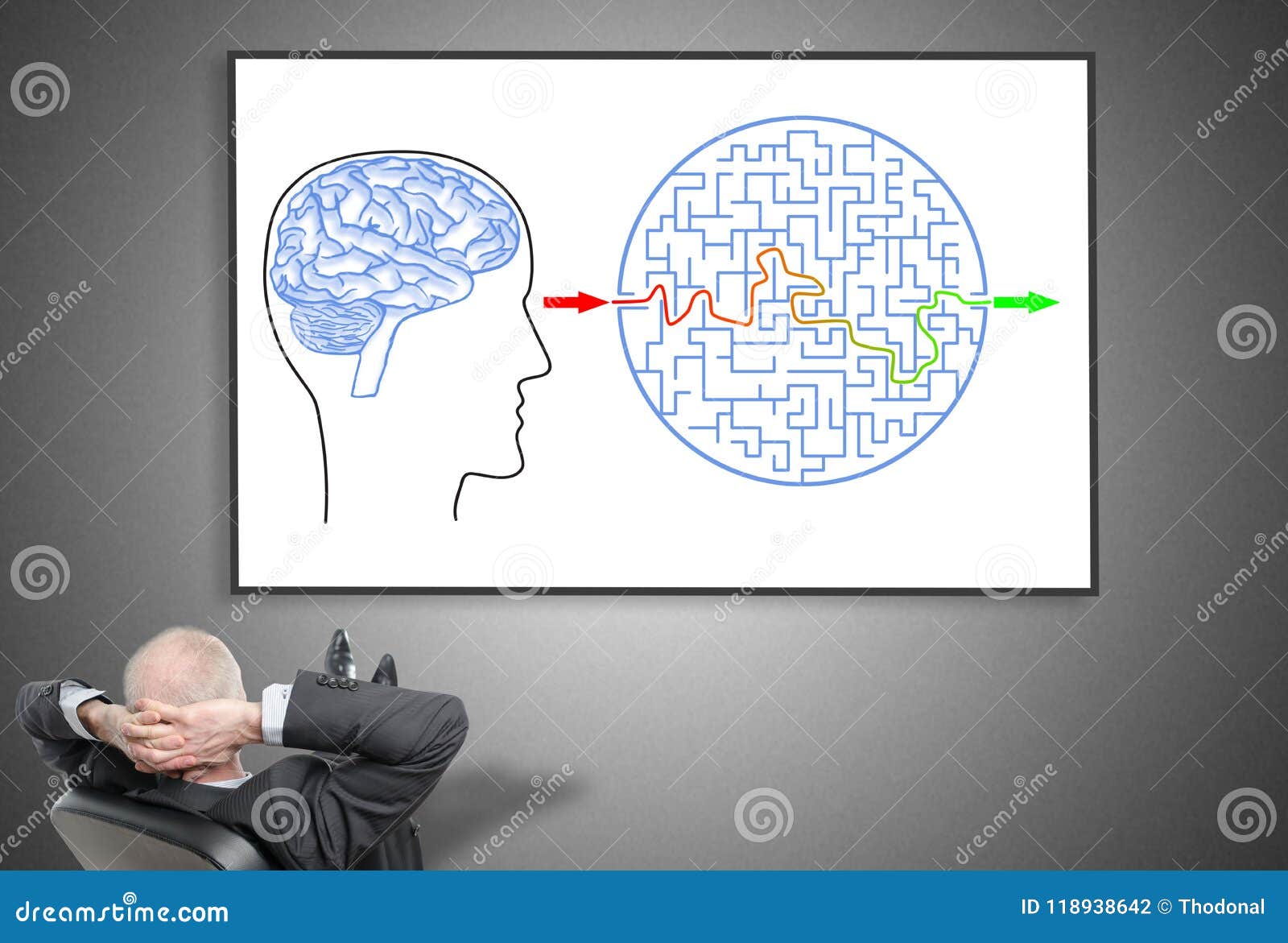 Businessman Looking at Problem and Solution Concept Stock Photo - Image ...