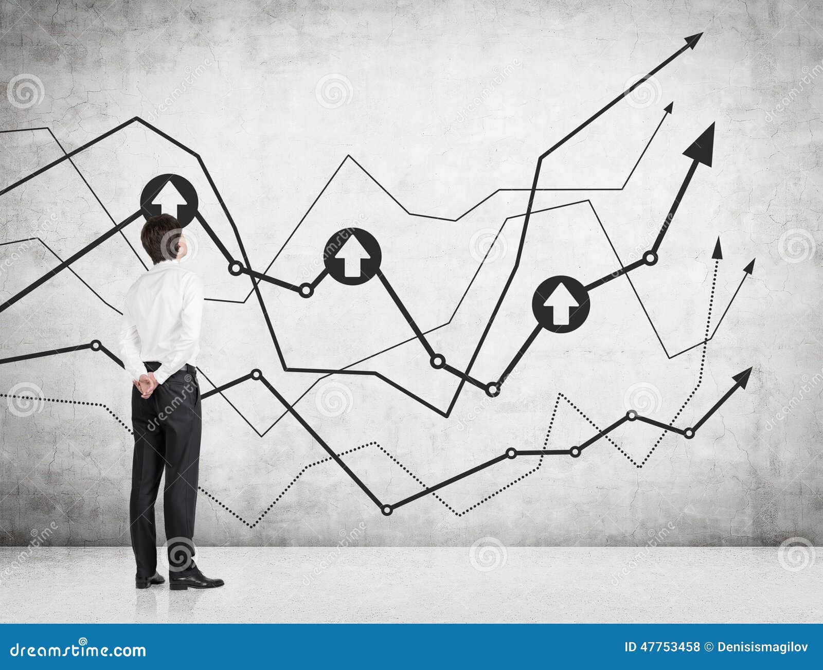 Businessman Looking To Chart Stock Photo - Image of feature, human ...