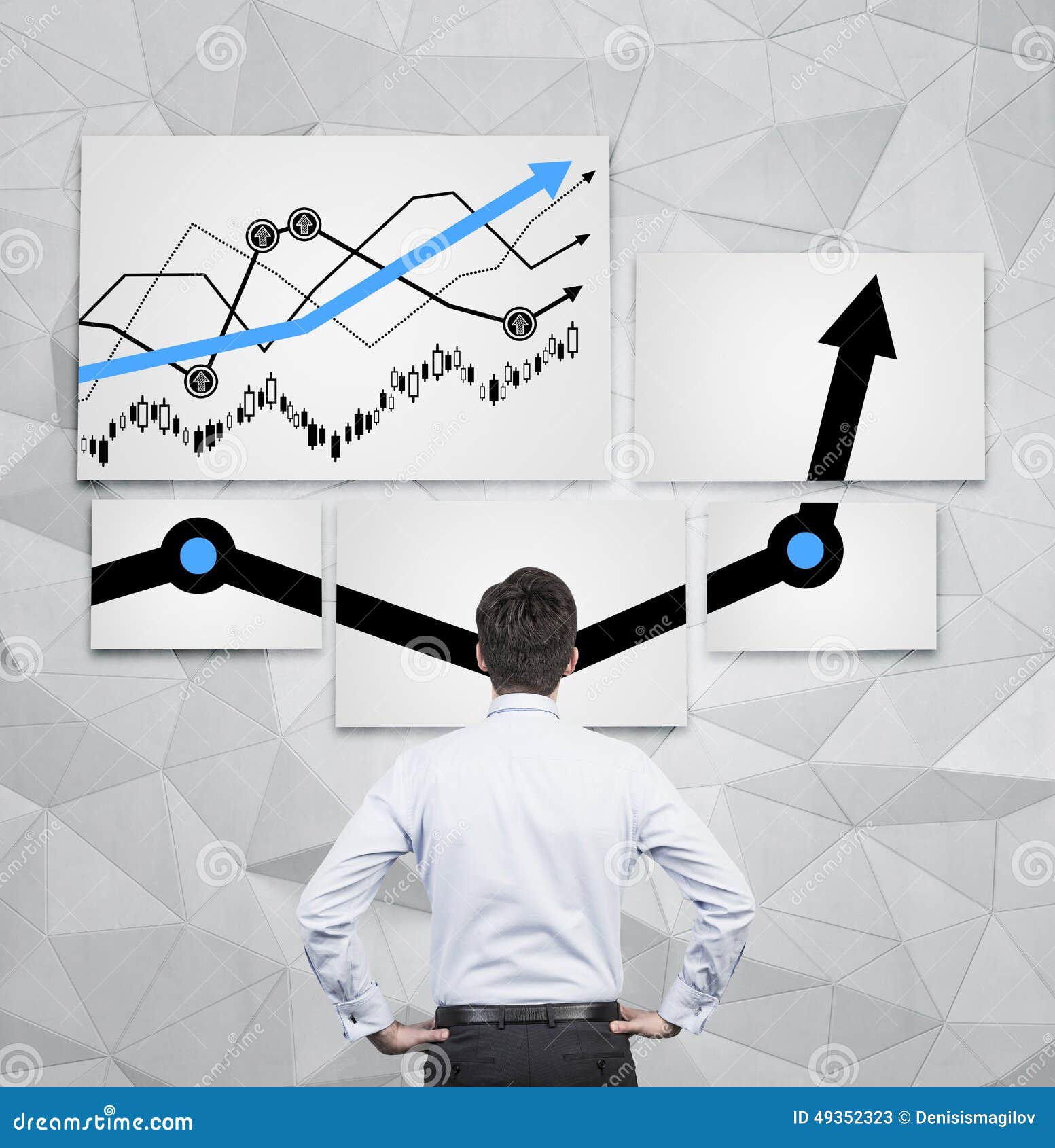 Businessman Looking To Chart Stock Image - Image of business, concept ...