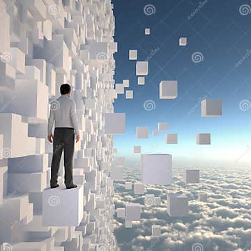 Businessman Looking To the Future Stock Illustration - Illustration of ...