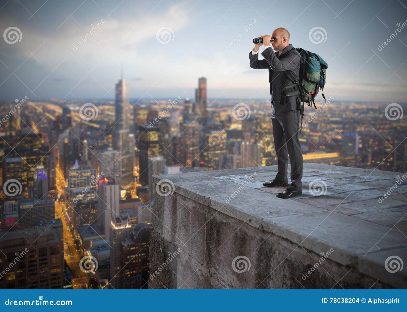 Businessman Looking To the Future Stock Photo - Image of occupation ...