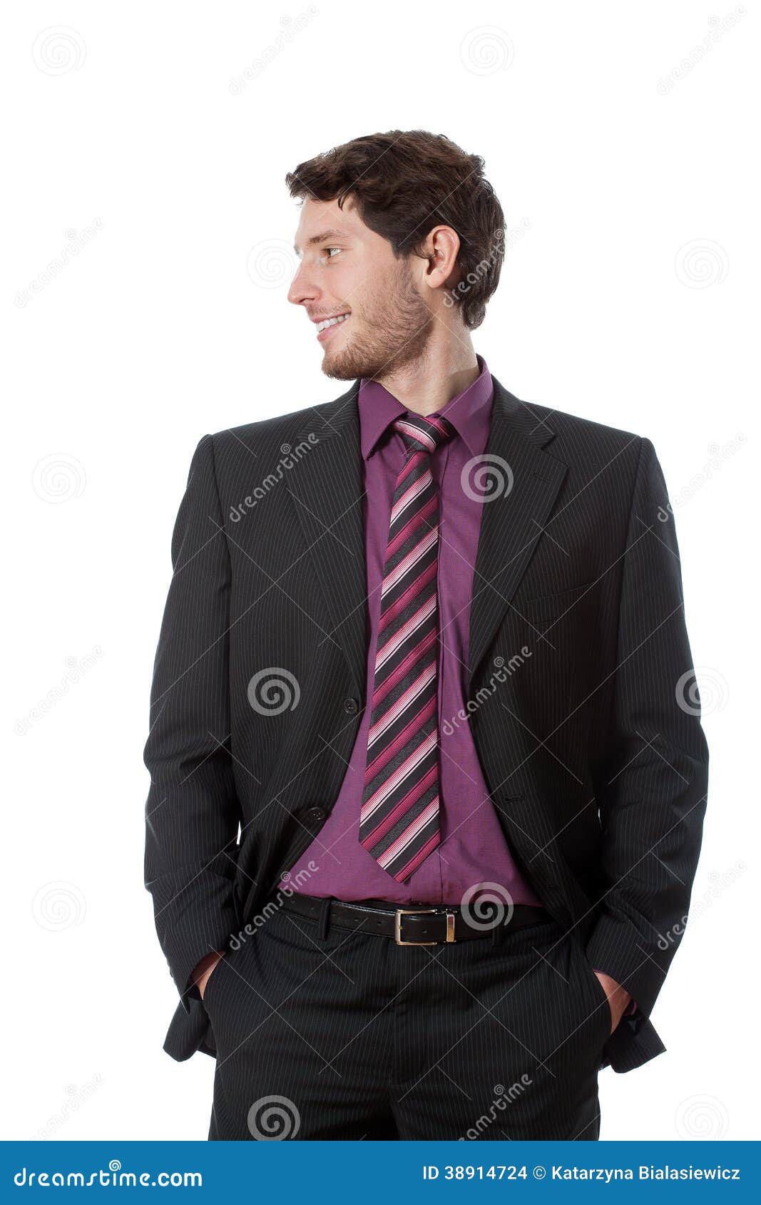 Businessman Looking To the Right Stock Photo - Image of cheerful, boss ...