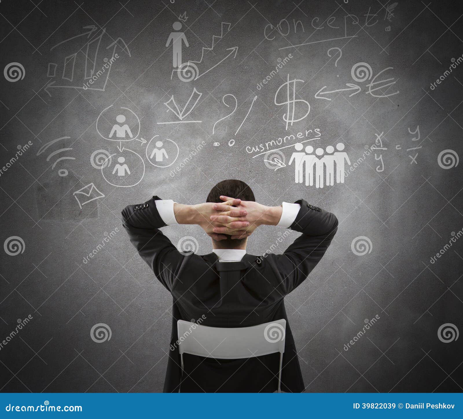 Businessman Looking To Scheme Stock Image - Image of person, building ...