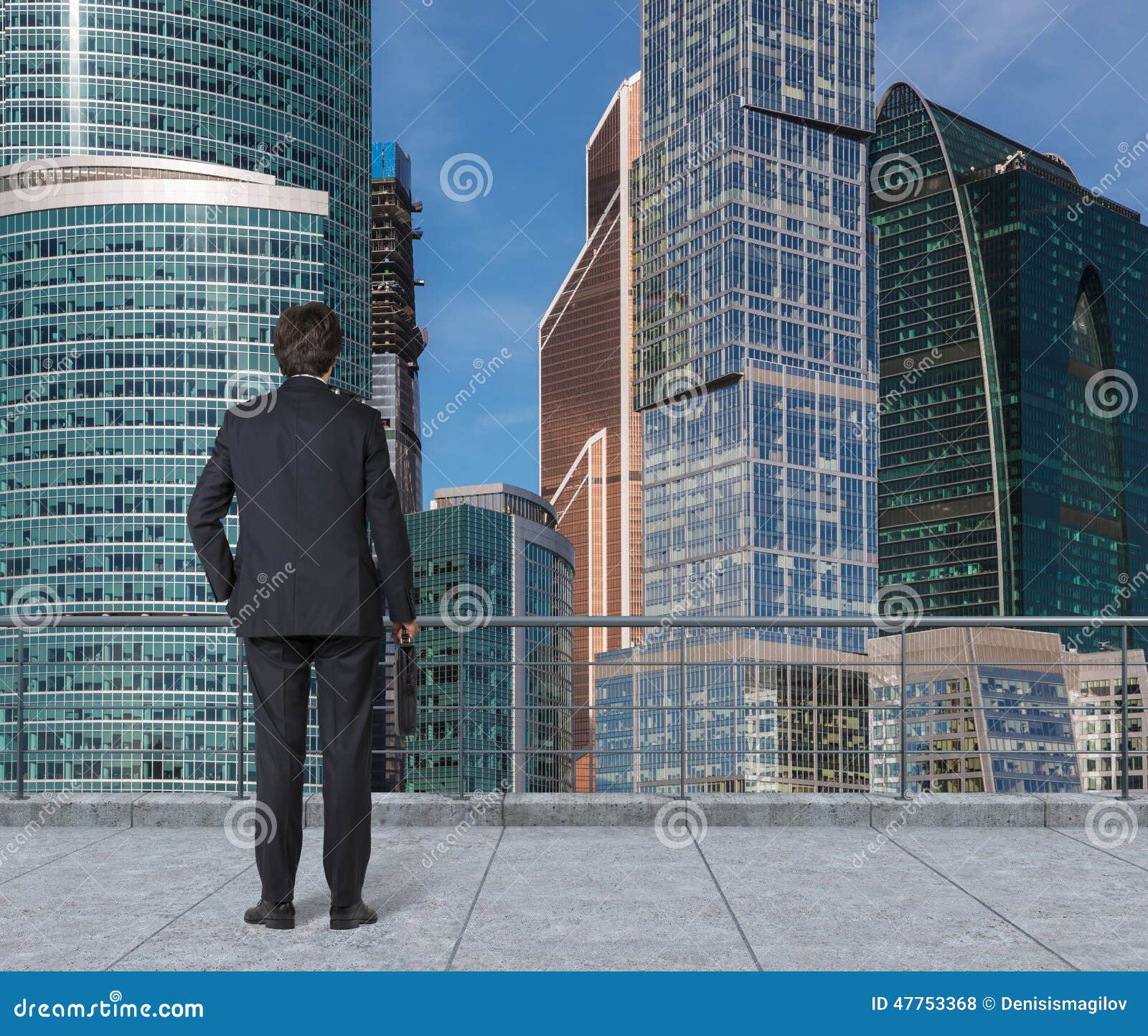 Businessman Looking To Skyscraper Stock Photo - Image of concept ...