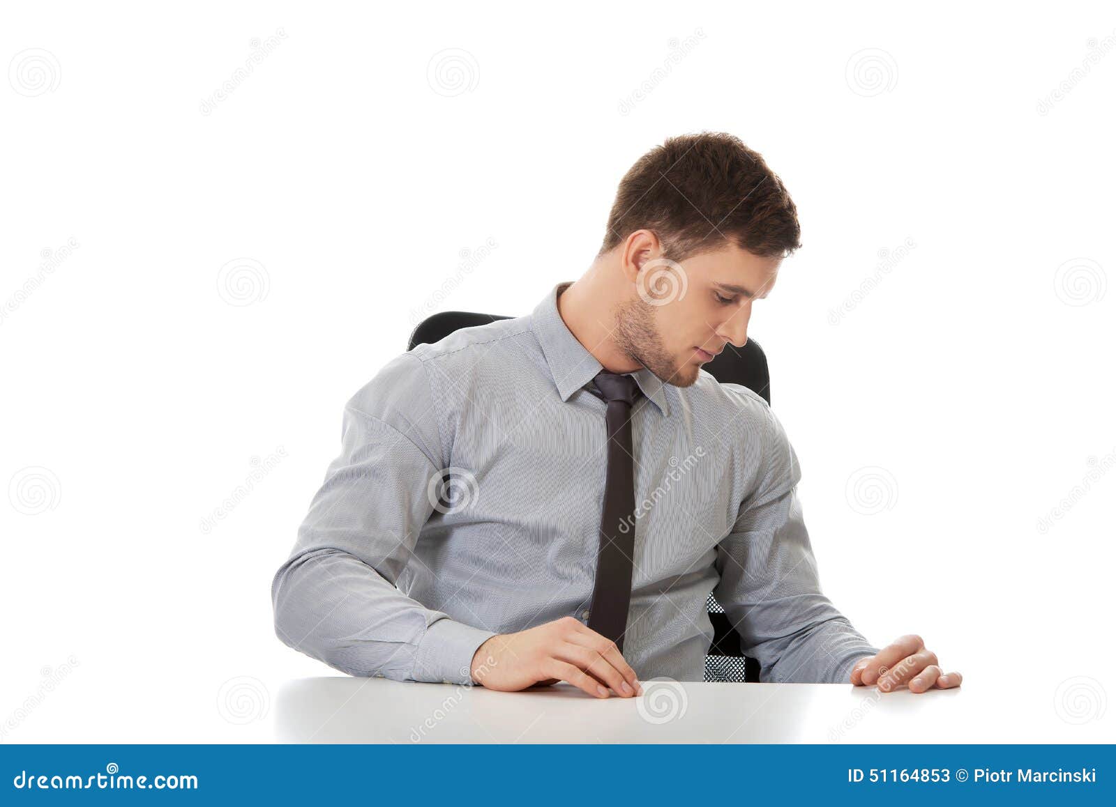 Businessman Looking Under the Desk. Stock Image - Image of formalwear ...