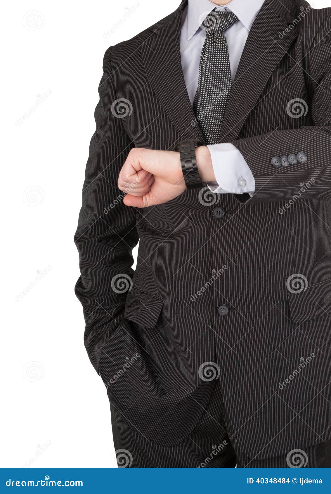 Businessman Looking at Watch Stock Photo - Image of closeup, close ...