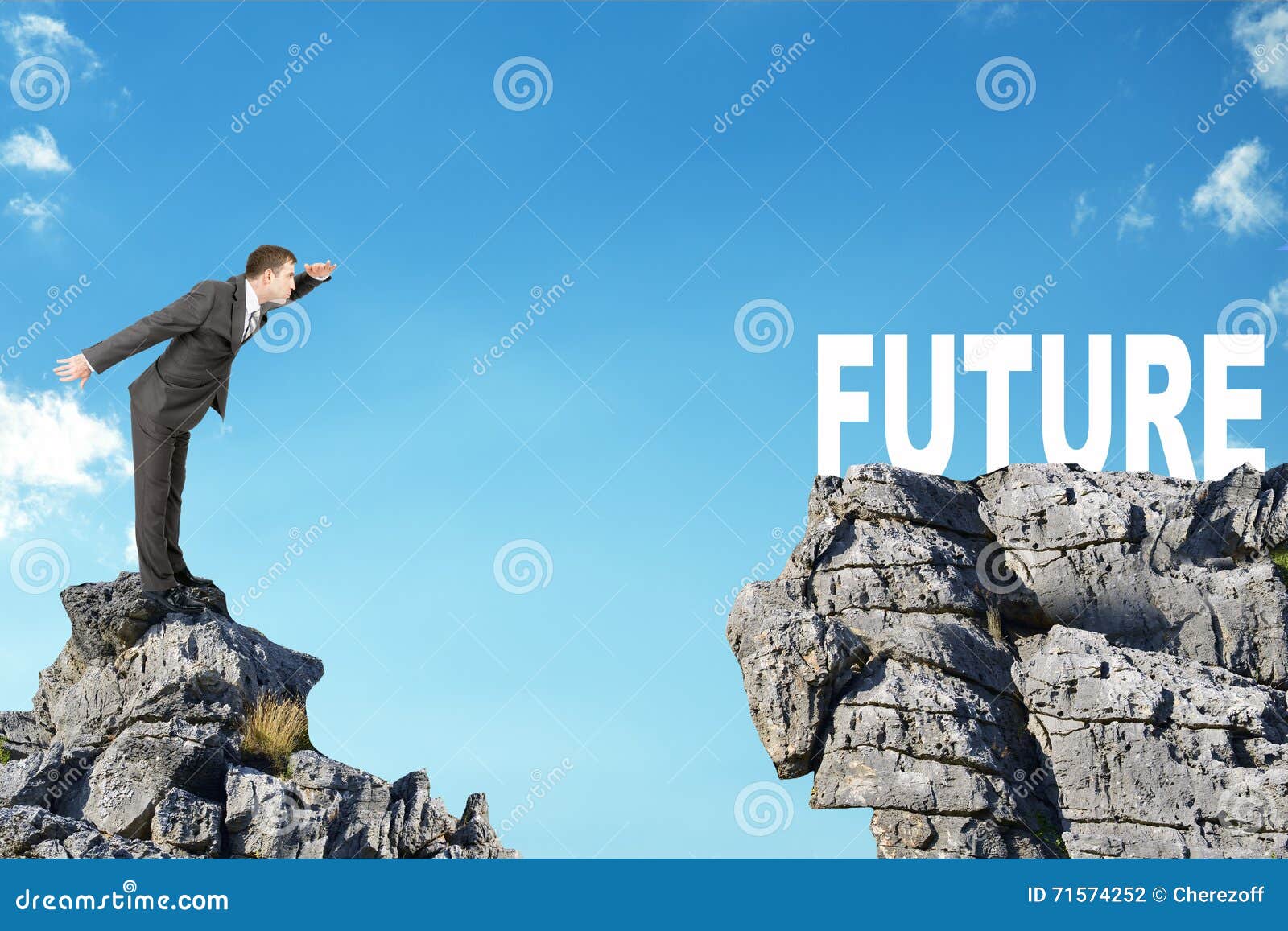 Businessman Looking for Word Future Stock Photo - Image of formal ...