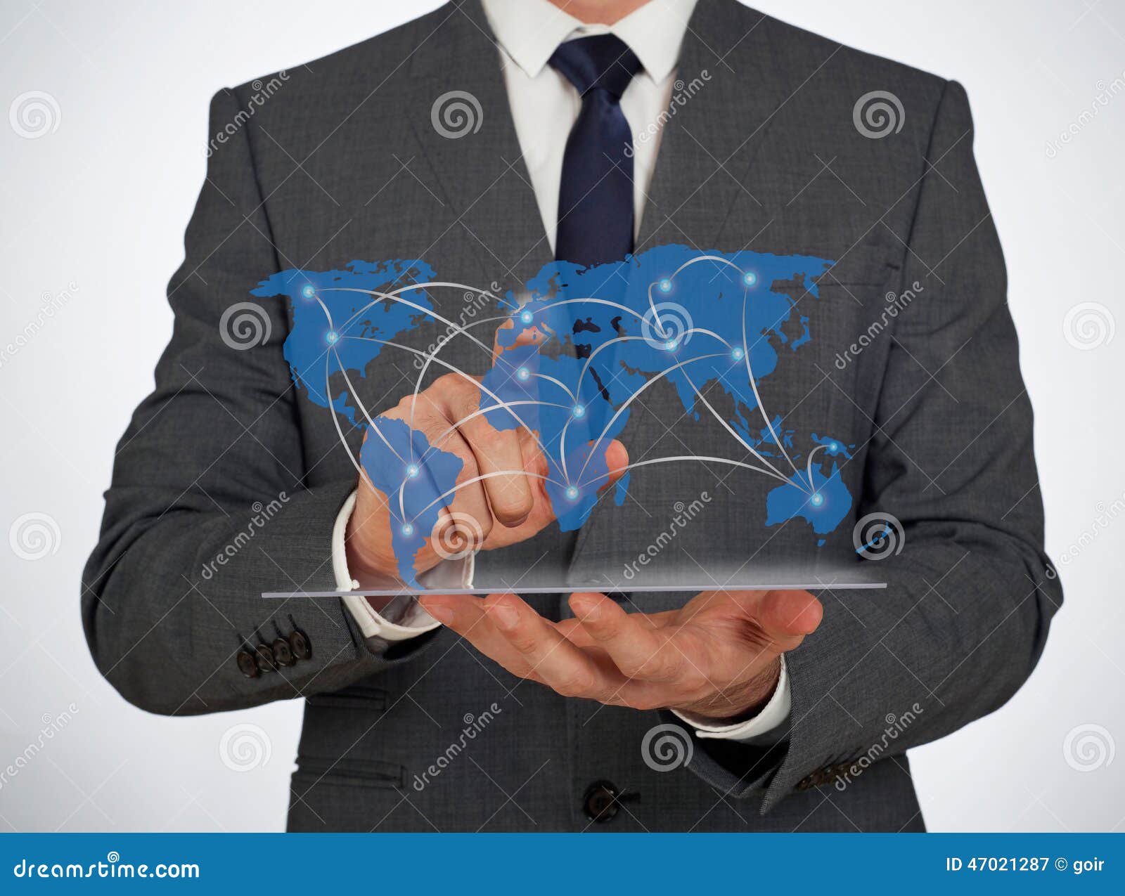 Businessman Looking at World Map Stock Image - Image of global, earth ...