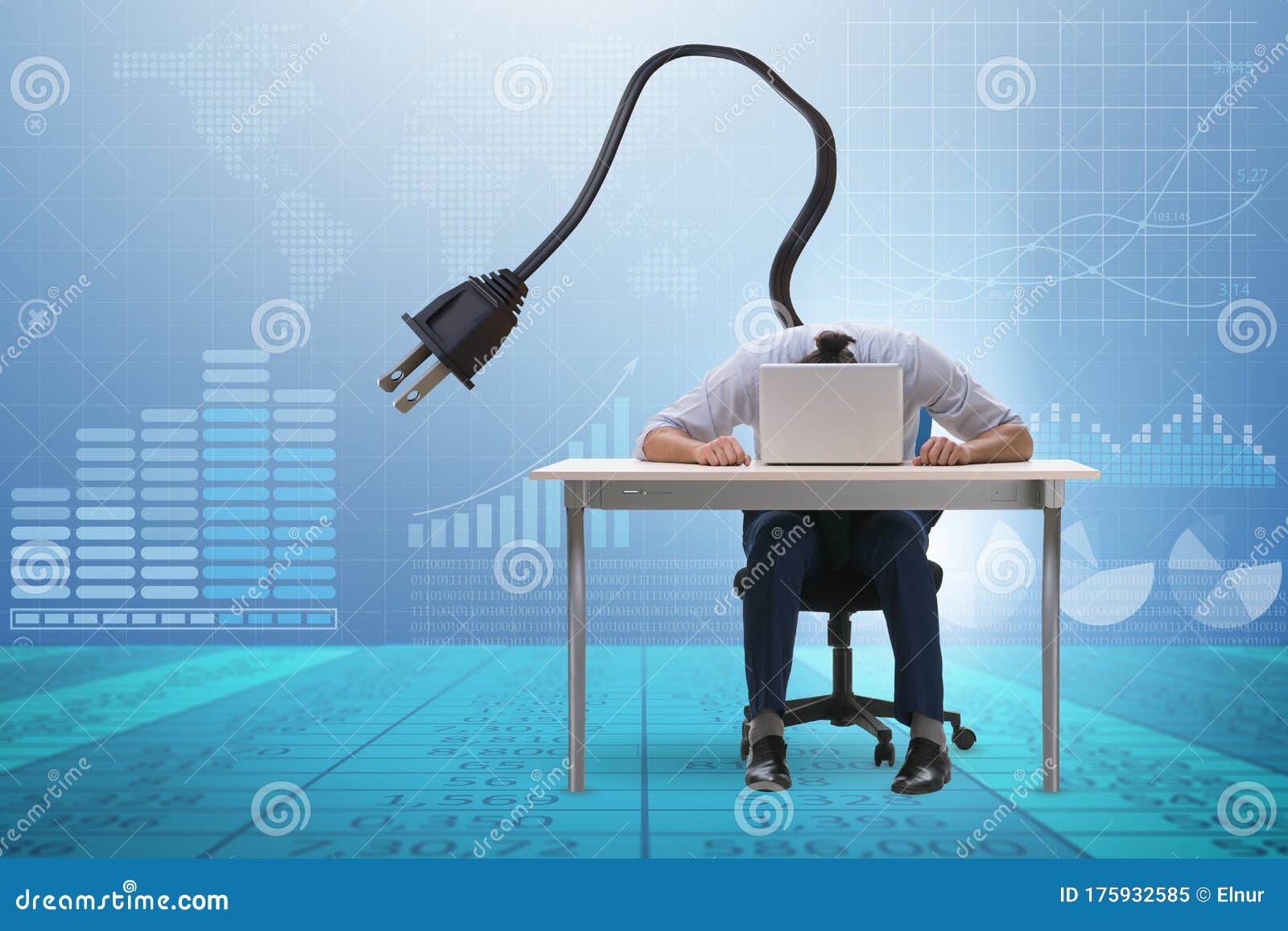 Businessman Losing Energy To Work Stock Image - Image of excited ...