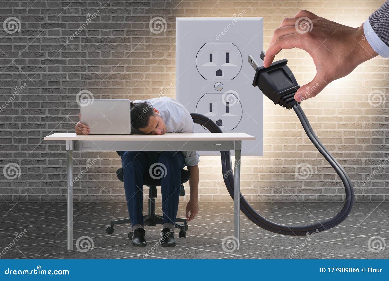 Businessman Losing Energy To Work Stock Photo - Image of employee ...