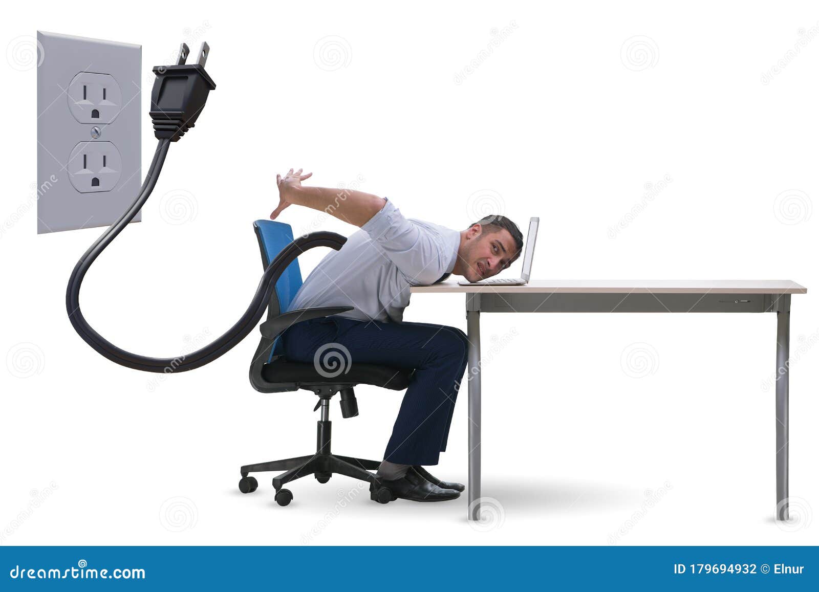 Businessman Losing Energy To Work Stock Photo - Image of business ...