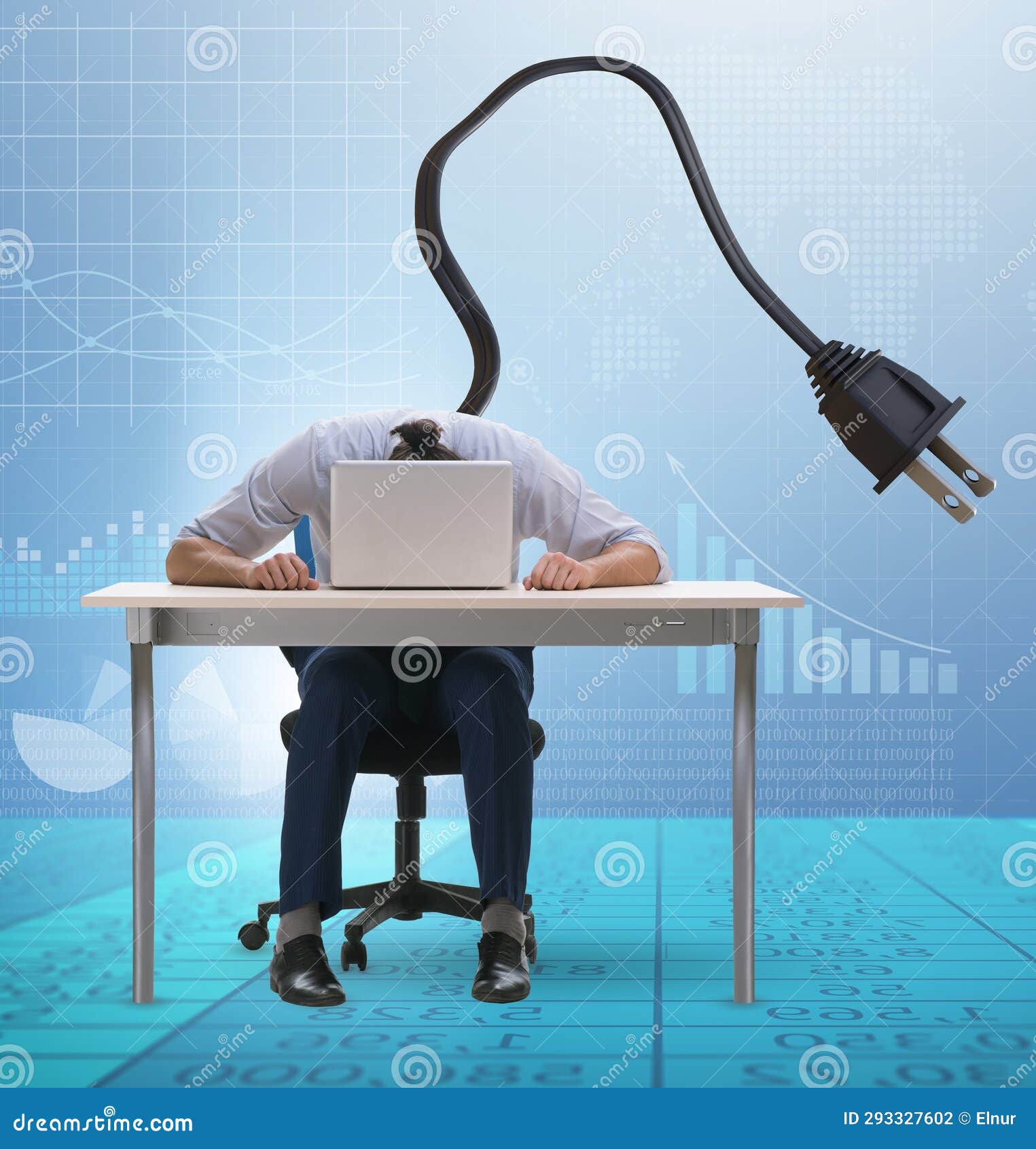 Businessman Losing Energy To Work Stock Photo - Image of manager ...