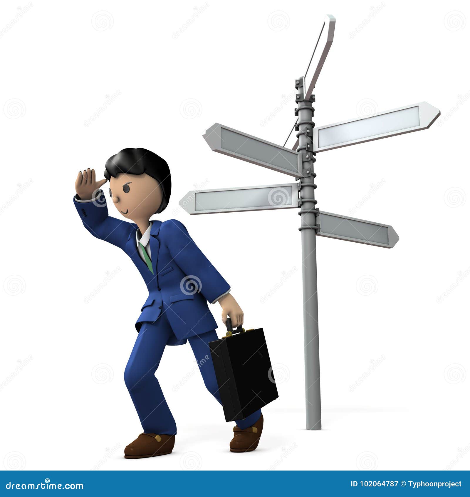 Businessman is Lost and Drifting in the Way. Stock Illustration ...